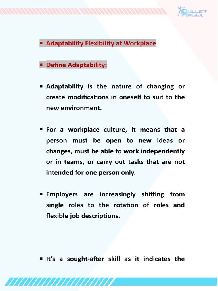 Adaptability & Flexibility at Work | PDF | Self Awareness | Employment