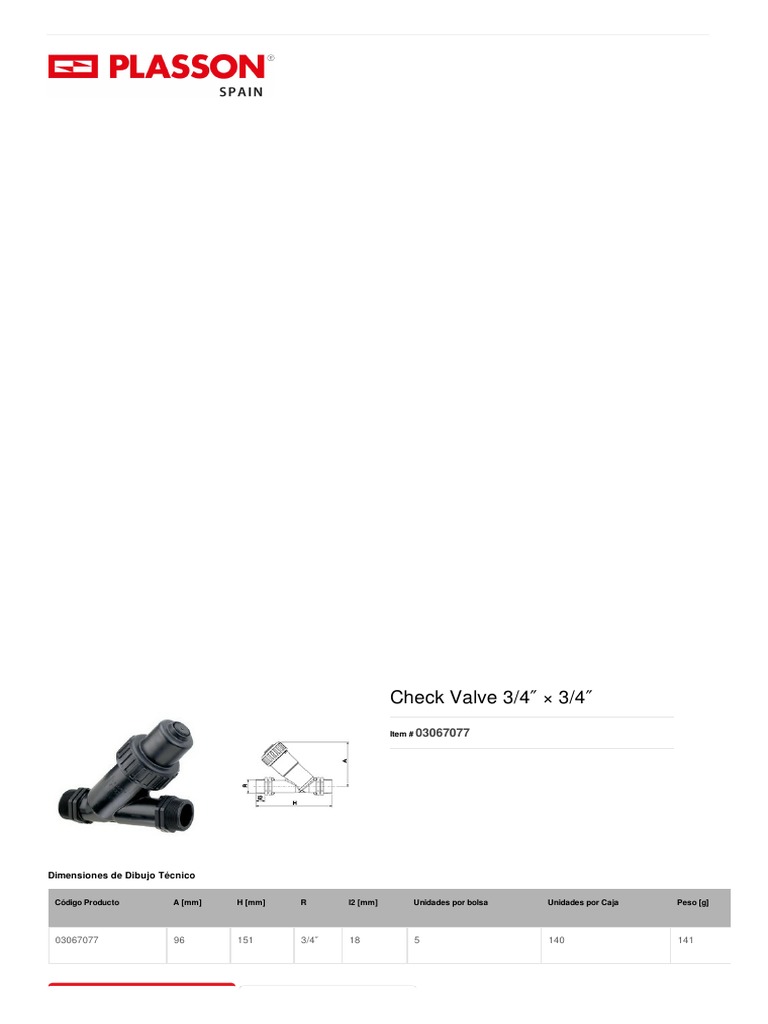 Valvula Check Plasson | PDF