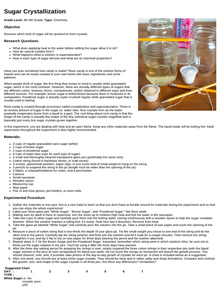 Sugar Crystallization | PDF | Crystallization | Sugar