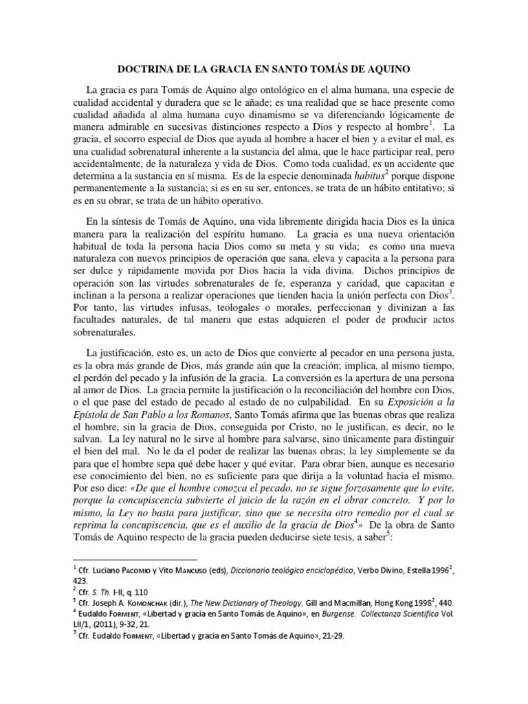 Gracia en Santo Tomás de Aquino | PDF | Gracia divina | Tomás de Aquino