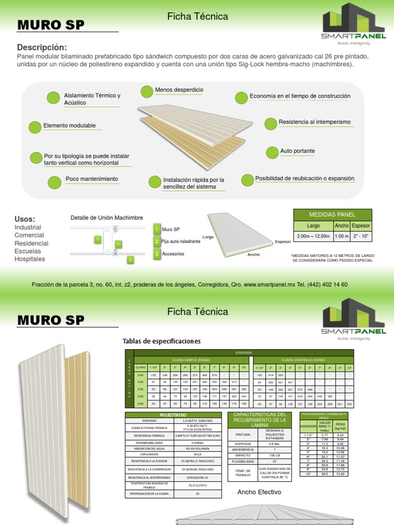 Panel Muro | PDF | Propiedades termodinámicas. | Transferencia de calor
