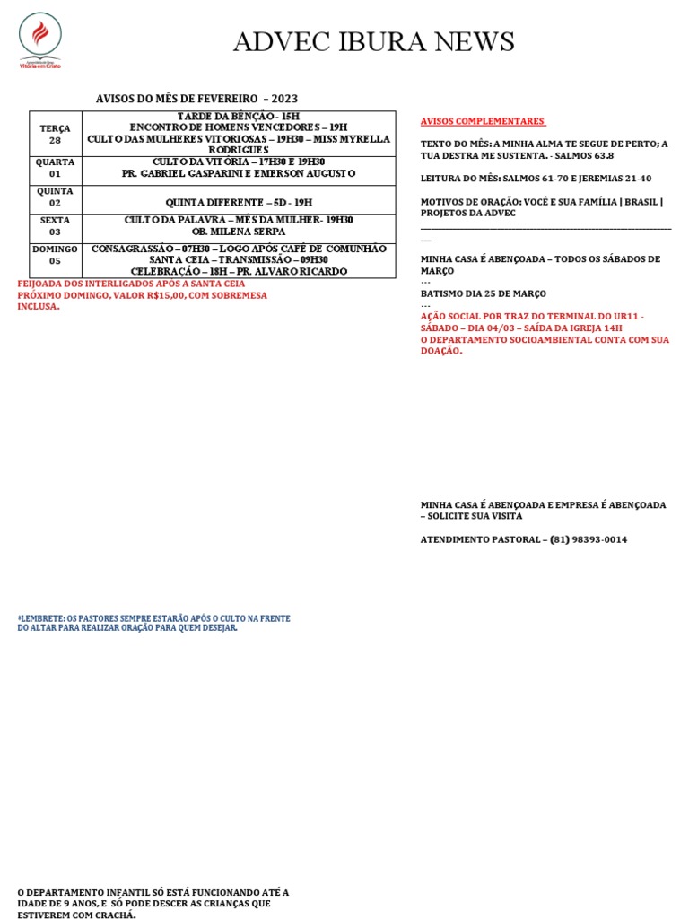 Modelo Avisos Advec 1 | PDF