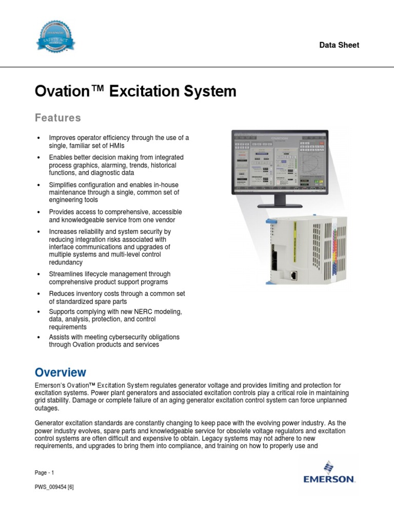 Product Data Sheet Ovation Excitation en 657152 | PDF | Programmable ...