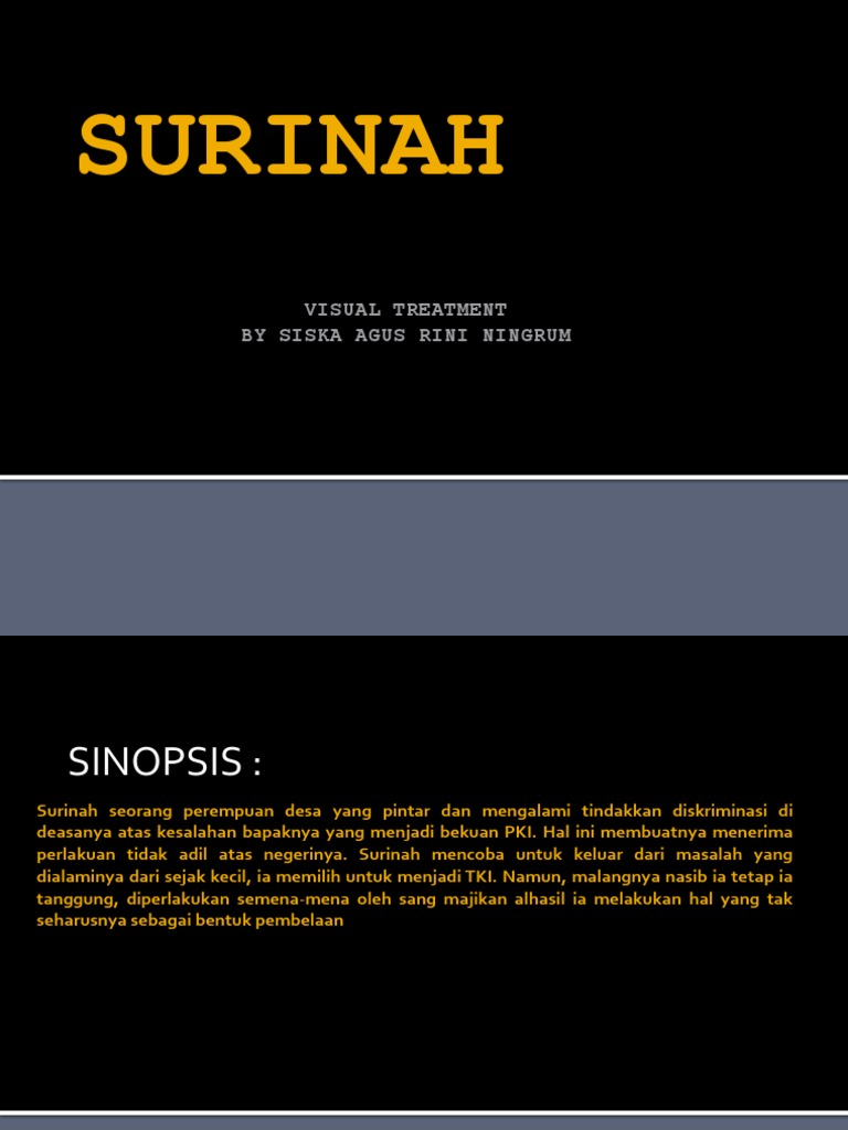 Visual Treatment Film Surinah | PDF | Fiksi Misteri, Thriller, & Kejahatan