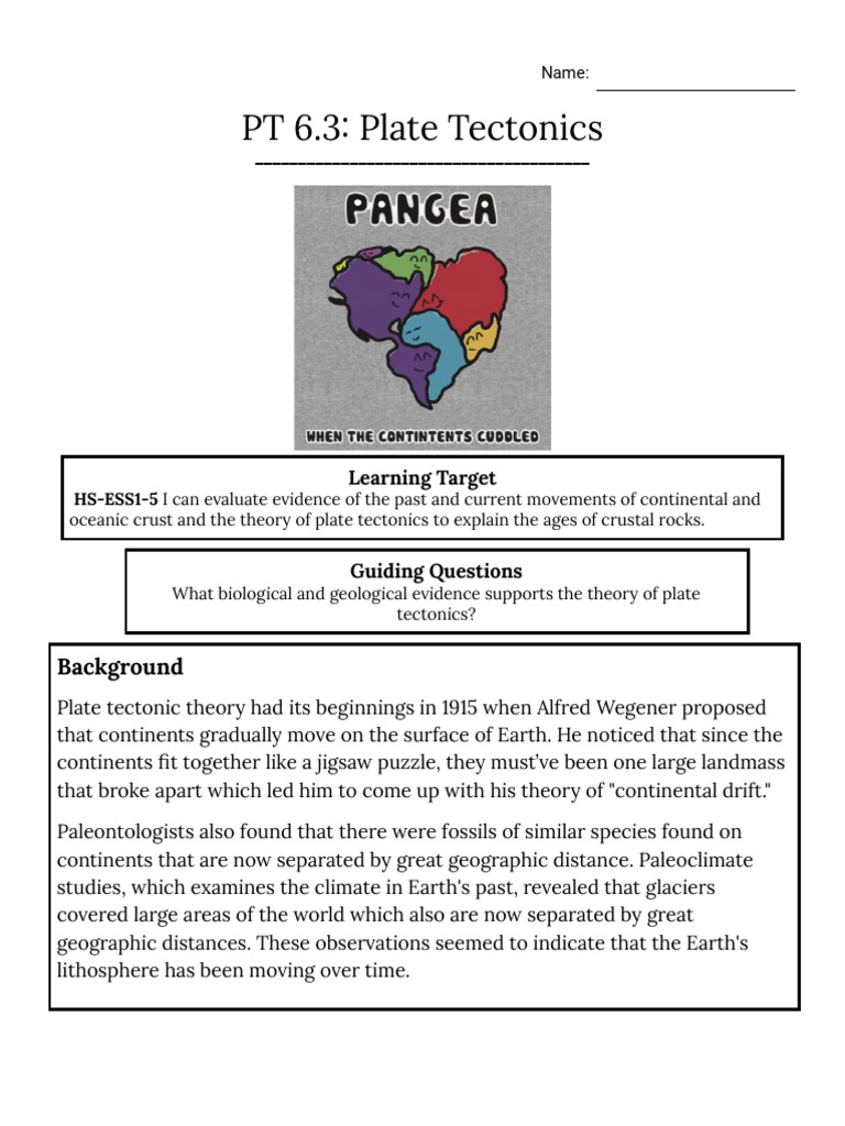 Joseph Gallardo - Copy of PT 6 | PDF | Plate Tectonics | Continent