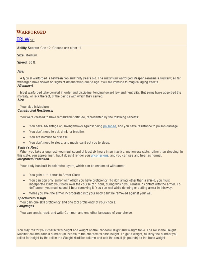 Warforged DND E5 | PDF | Armour