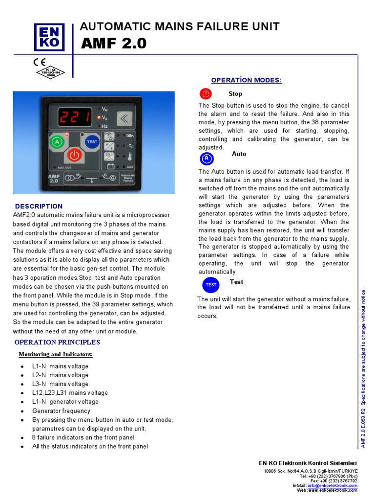 AMF 2.0 Technical Specifications - EN | PDF | Mains Electricity ...