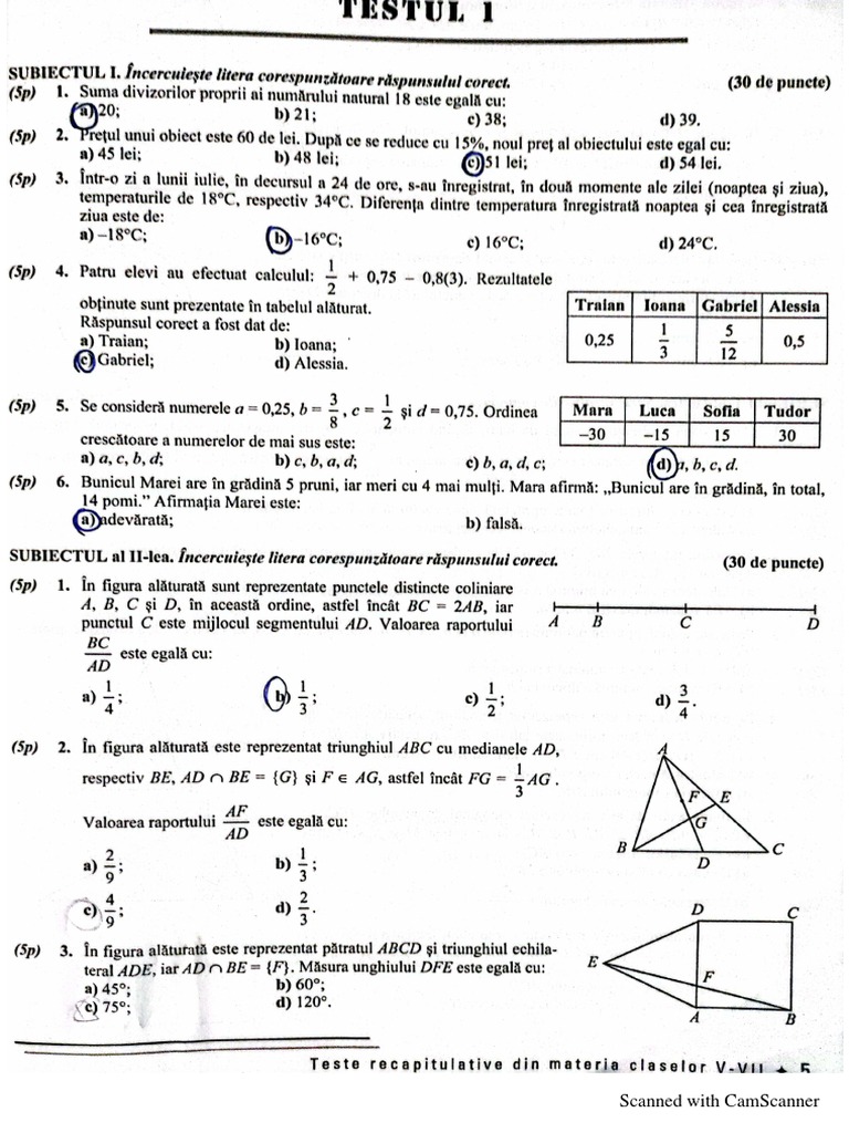 Teste Recapitulative 5-7 | PDF