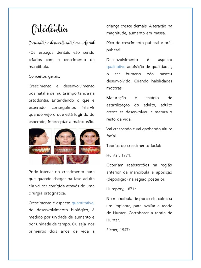 Crescimento, desenvolvimento e maturação óssea: conceitos fundamentais ...