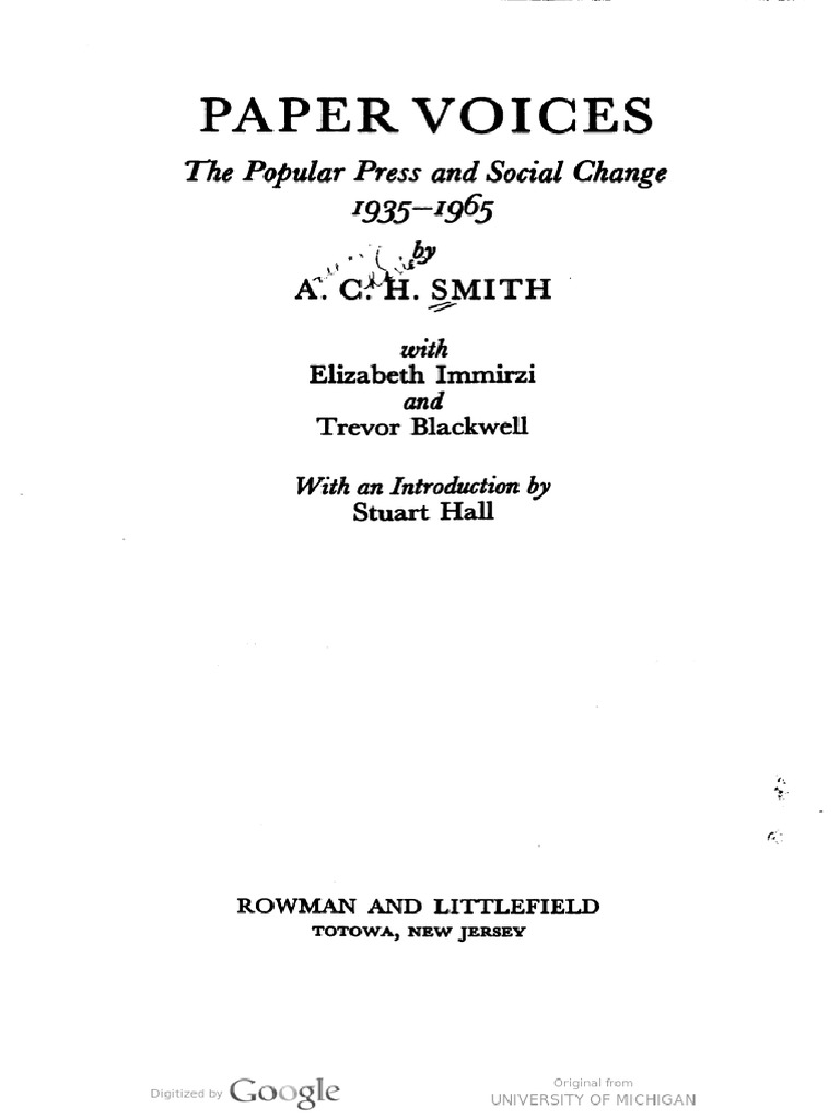 Hall, Stuart. Introduction To Paper Voices | PDF