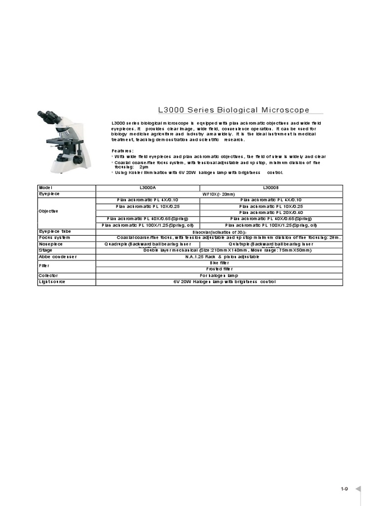 L3000 Brochure | PDF | Optics | Scientific Method
