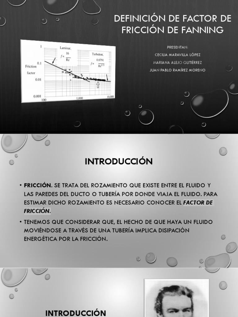 Definición del Factor de Fricción de Fanning | PDF | Fricción | Numero ...