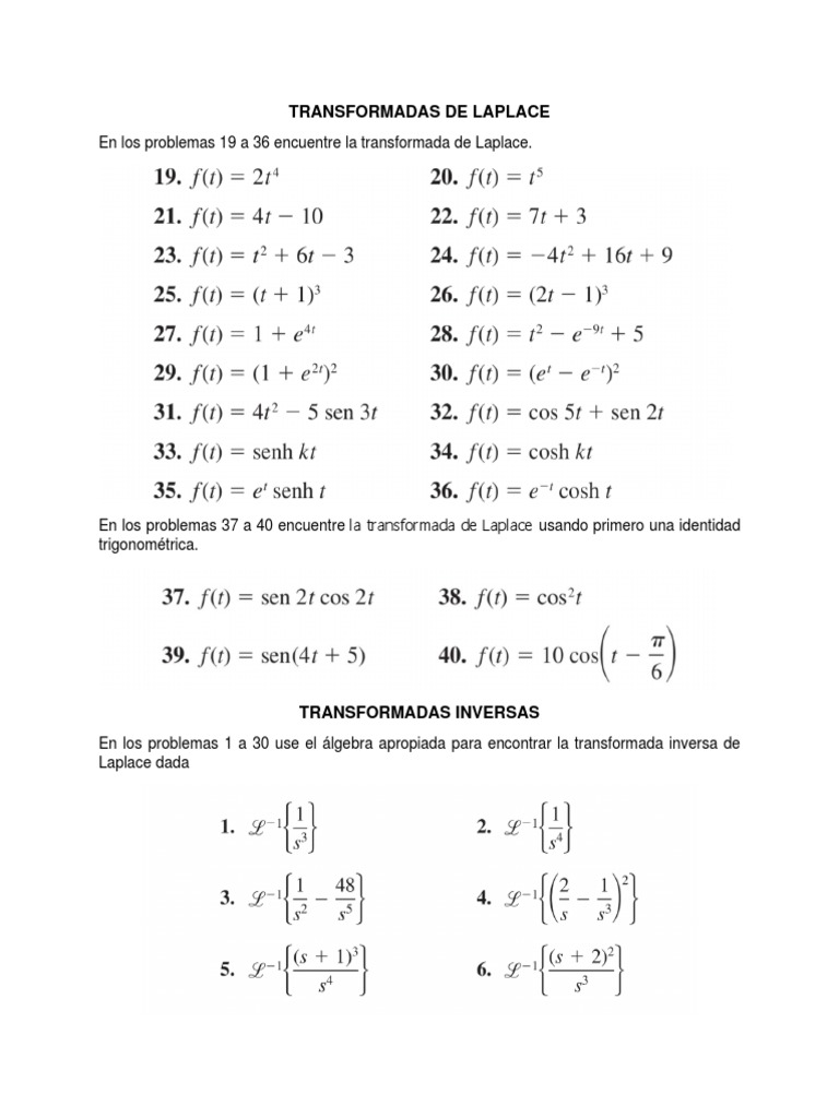 Ejercicios de Transformadas | PDF