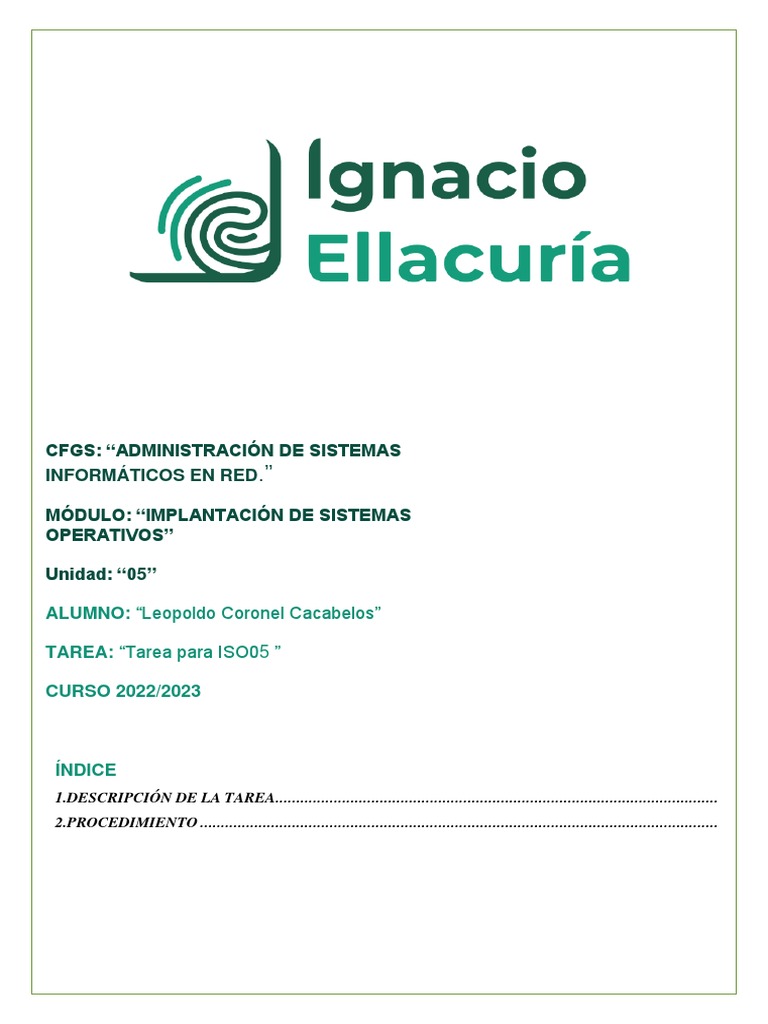 Práctica 5 ISO | PDF | Software del sistema | Almacenamiento de datos de la computadora
