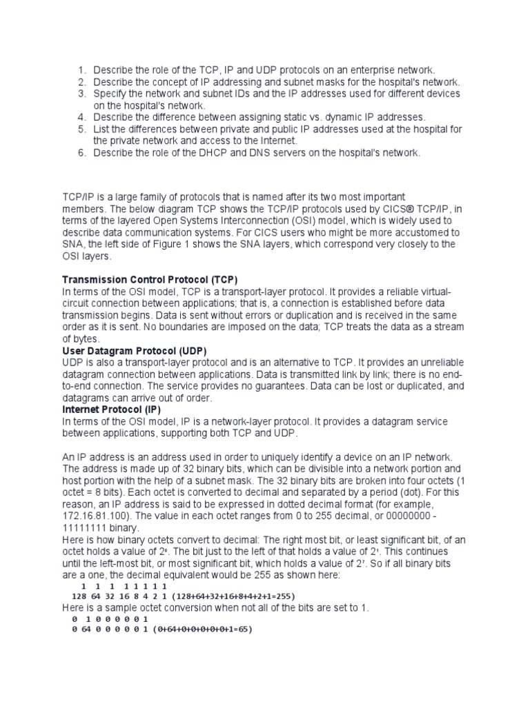 Describe The Role of The TCP | PDF | Internet Protocol Suite | Ip Address Describe The Role of The TCP | PDF | Internet Protocol Suite | Ip Address