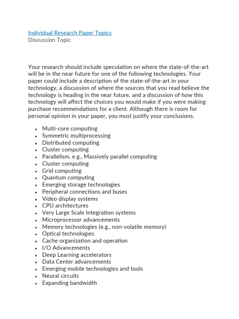 Individual Research Paper | PDF | Central Processing Unit | Parallel ...
