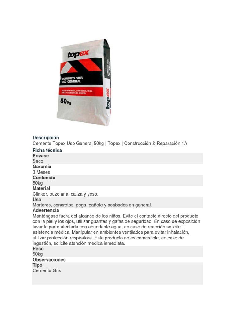 Cemento Topex | PDF