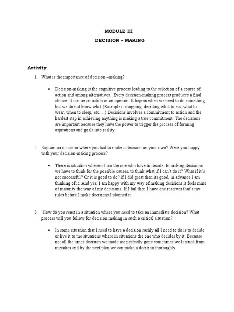 Module III. Cwts | PDF | Decision Making | Cognition Module III. Cwts | PDF | Decision Making | Cognition