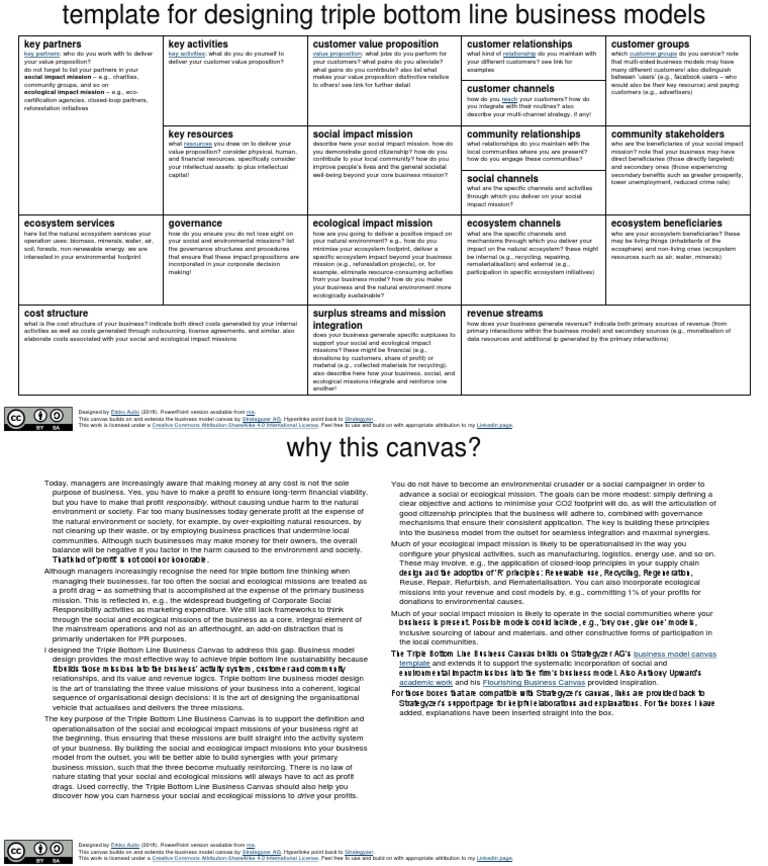 Designing triple bottom line business models | PDF | Ecosystem ...