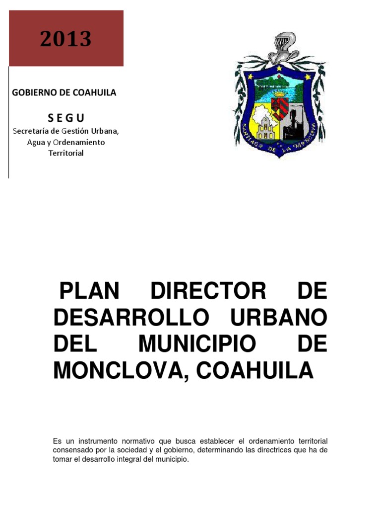 Plan Director de Desarrollo Urbano del Municipio de Monclova, Coahuila ...