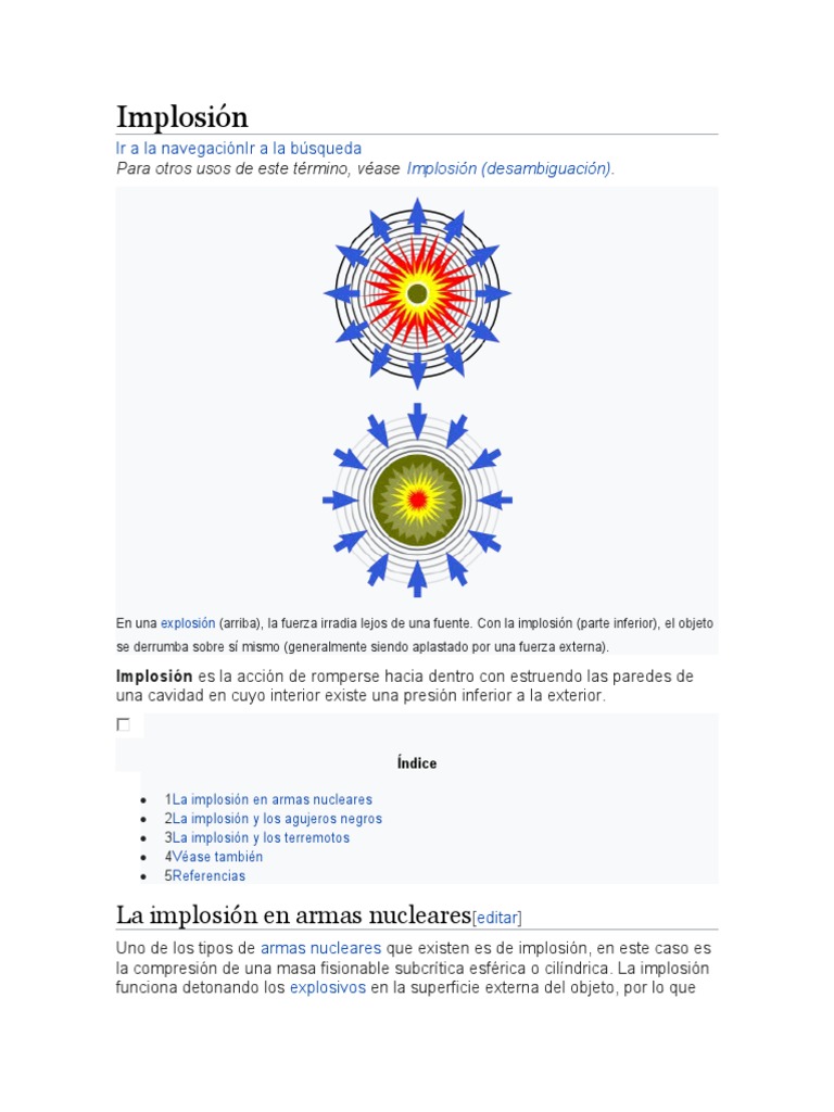 Implosión | PDF | Ciencias fisicas | Física Aplicada e Interdisciplinaria