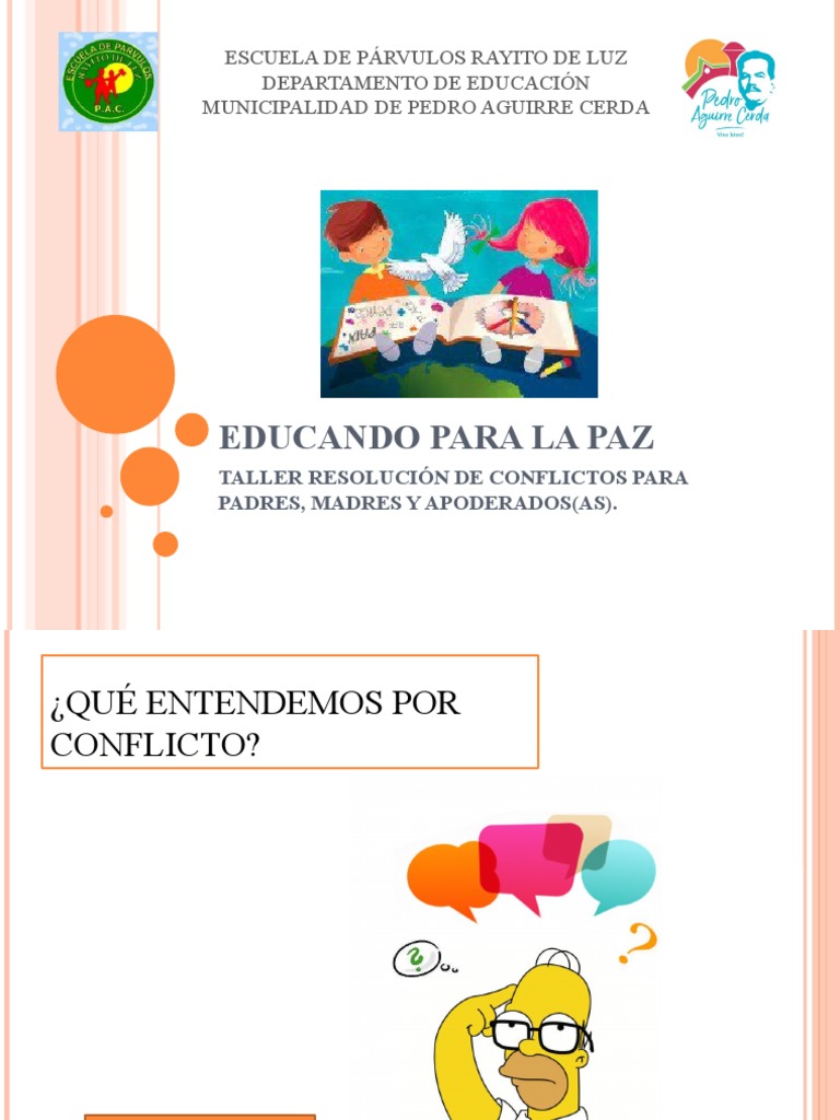 Taller Educando Para La Paz Pdf Conflicto Proceso Violencia