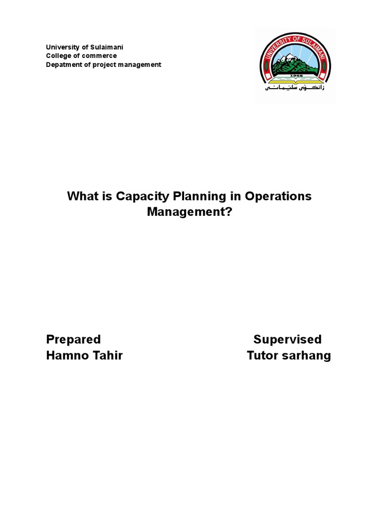 Understanding Capacity Planning in Operations | PDF | Operations ...