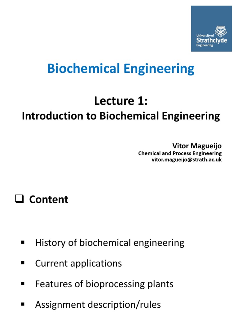 L1 - Introduction To Biochemical Engineering | PDF | Microorganism | Yeast