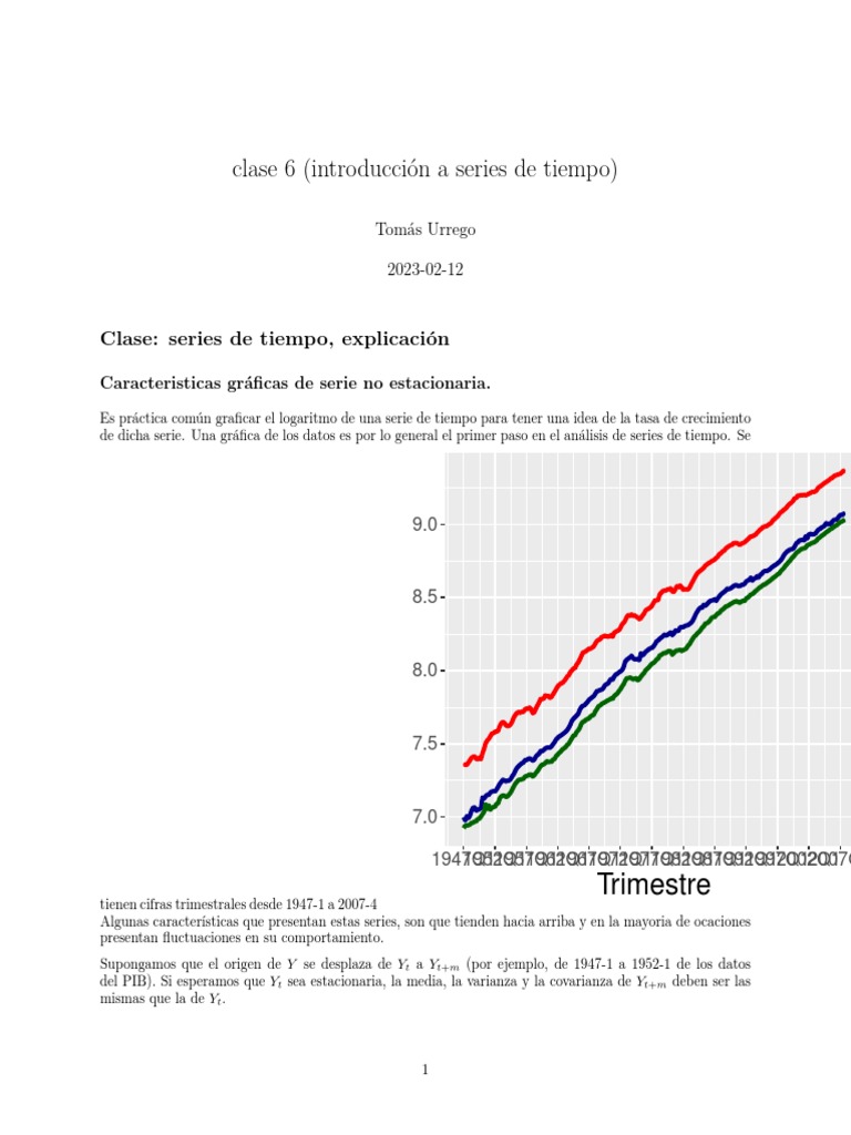 Clase-6 y 7 - Econometria-2 - Introducción-A-Series-De-Tiempo | PDF | Estadísticas ...