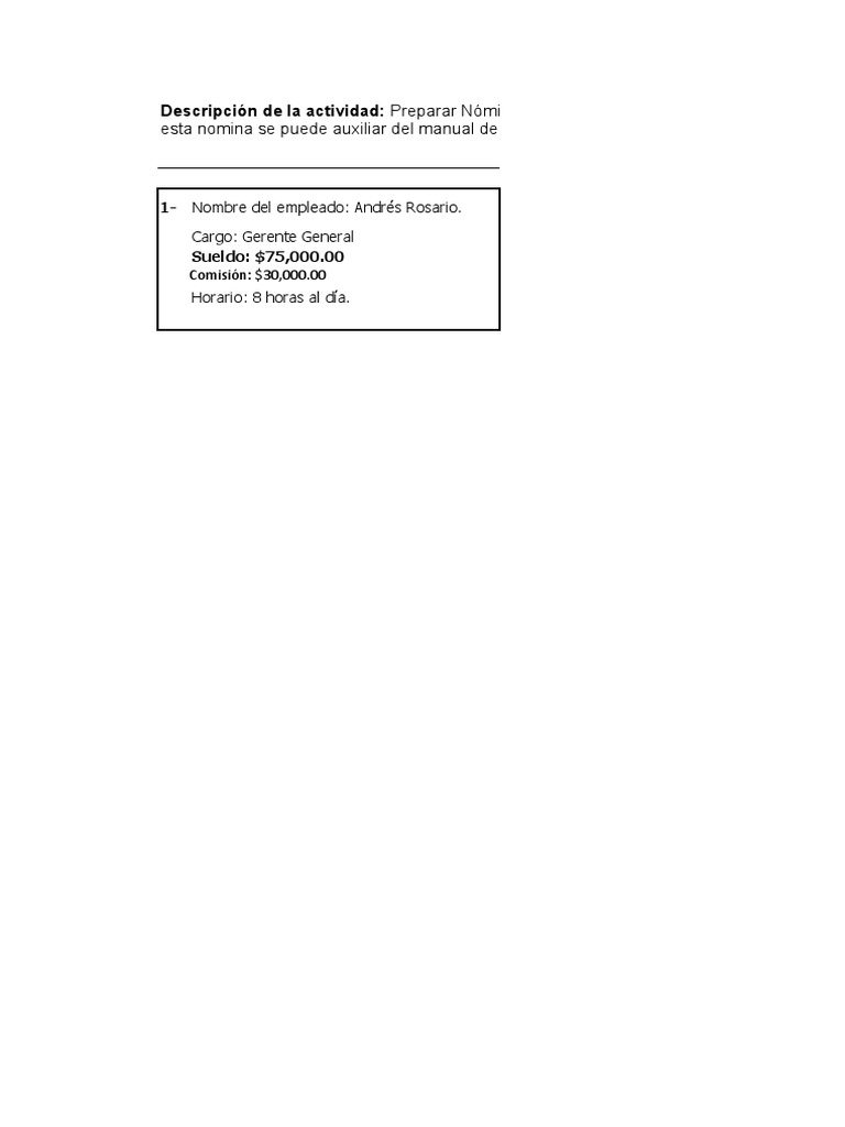 Plantilla Actividad Módulo 4 - Nómina de Pago, TSS y ISR Auxiliar de ...