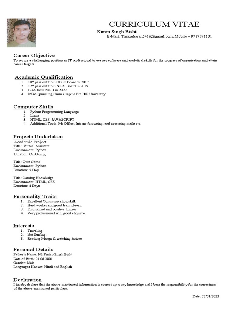 Karan Resume Pdf