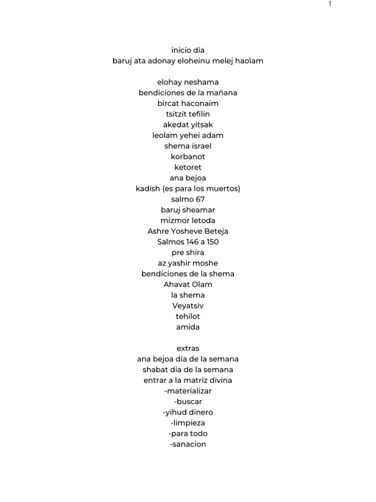 Sidur Listo para Imprimir | PDF | Oración judía y textos rituales | Judaísmo