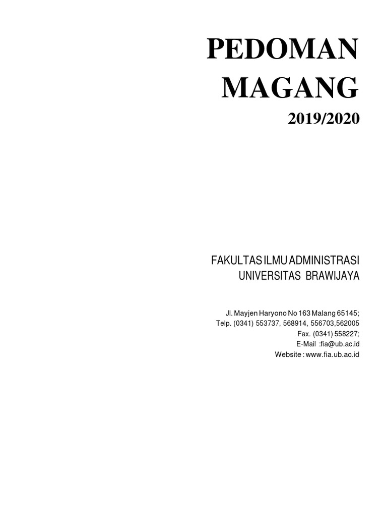 Buku Pedoman Magang UB | PDF