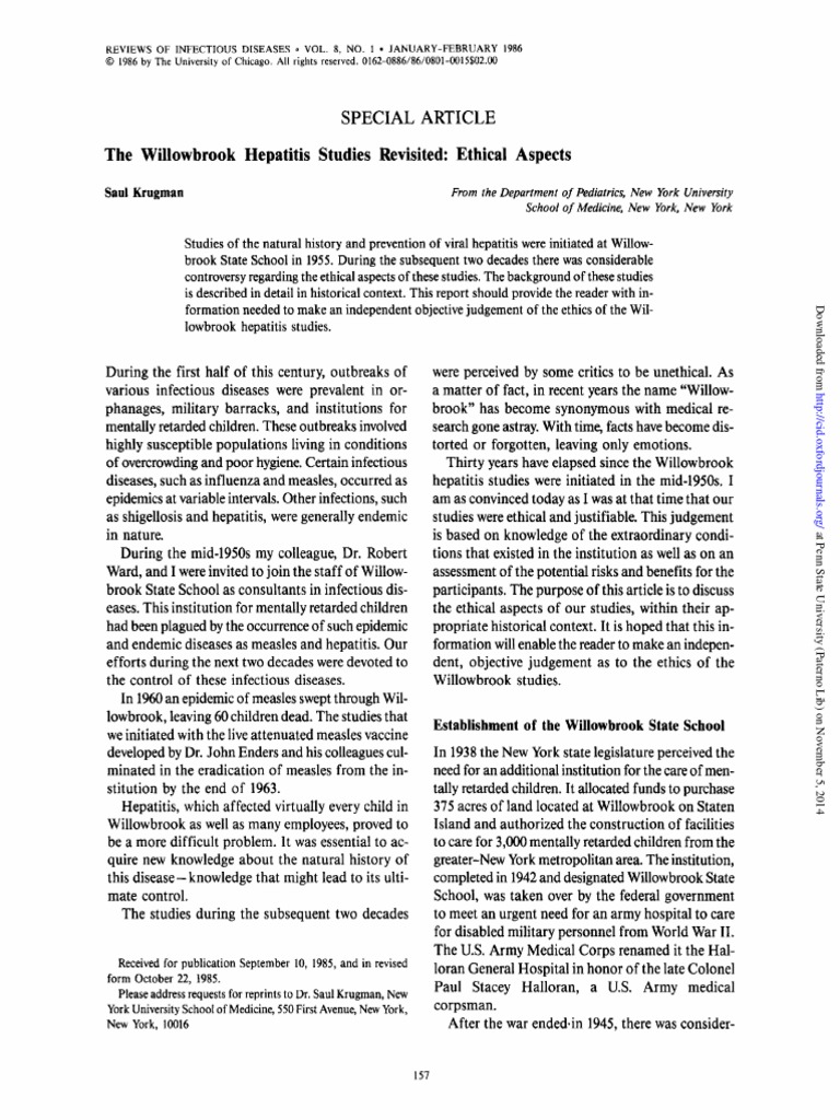 Willowbrook | PDF | Hepatitis | Infection