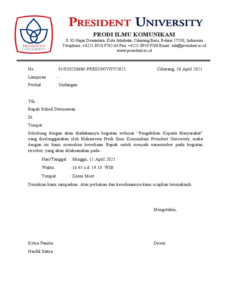 Undangan Narasumber | PDF