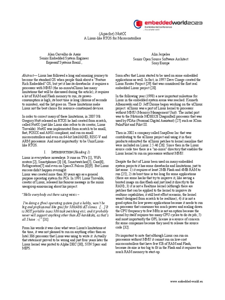 NuttX RTOS | Download Free PDF | Computer Network | Embedded System NuttX RTOS | Download Free PDF | Computer Network | Embedded System