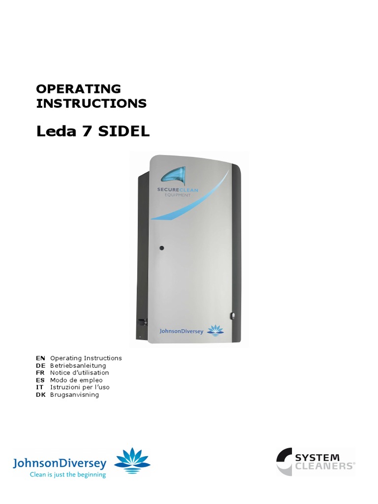 Operating Instructions Leda 7 SIDEL Multilanguage v1 | PDF | Valve | Ac ...