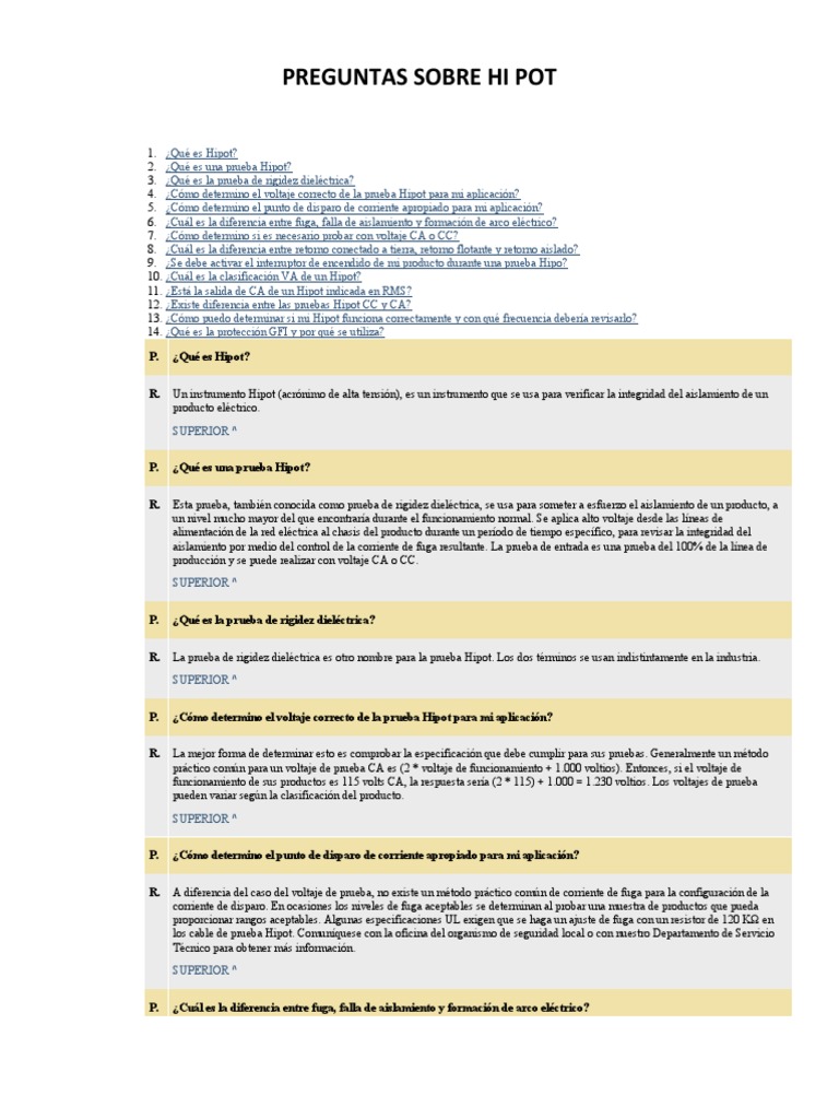Prueba de Hi Pot | PDF | Corriente eléctrica | Corriente continua