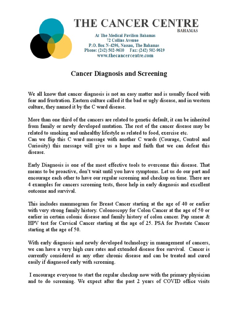 Cancer Article by DR Kellini. | PDF