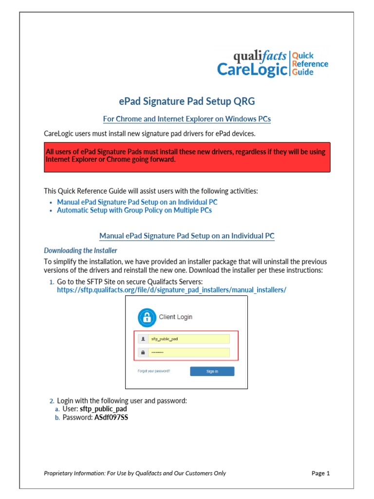 Epad Setup QRG 1.8.20 | PDF | Installation (Computer Programs) | Group Policy