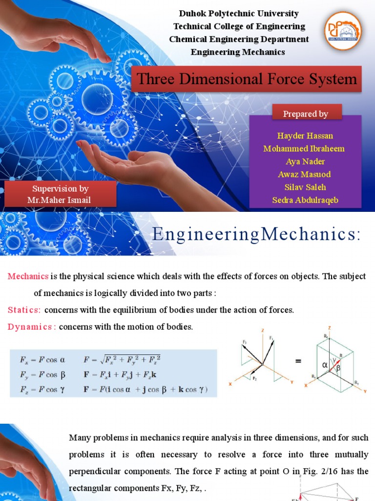 Three Dimensional Force Systems | PDF
