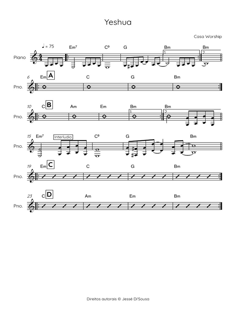 Yeshua - Casa Worship - Partitura Completa | PDF