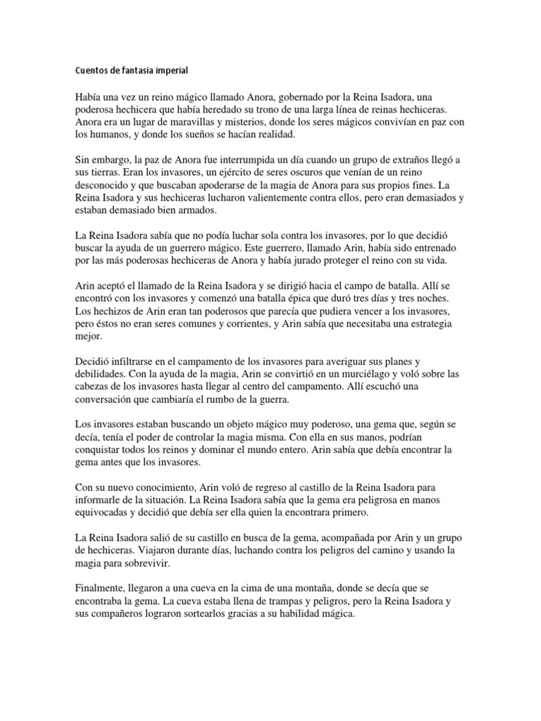 Cuento De Fantasia Imperial Pdf