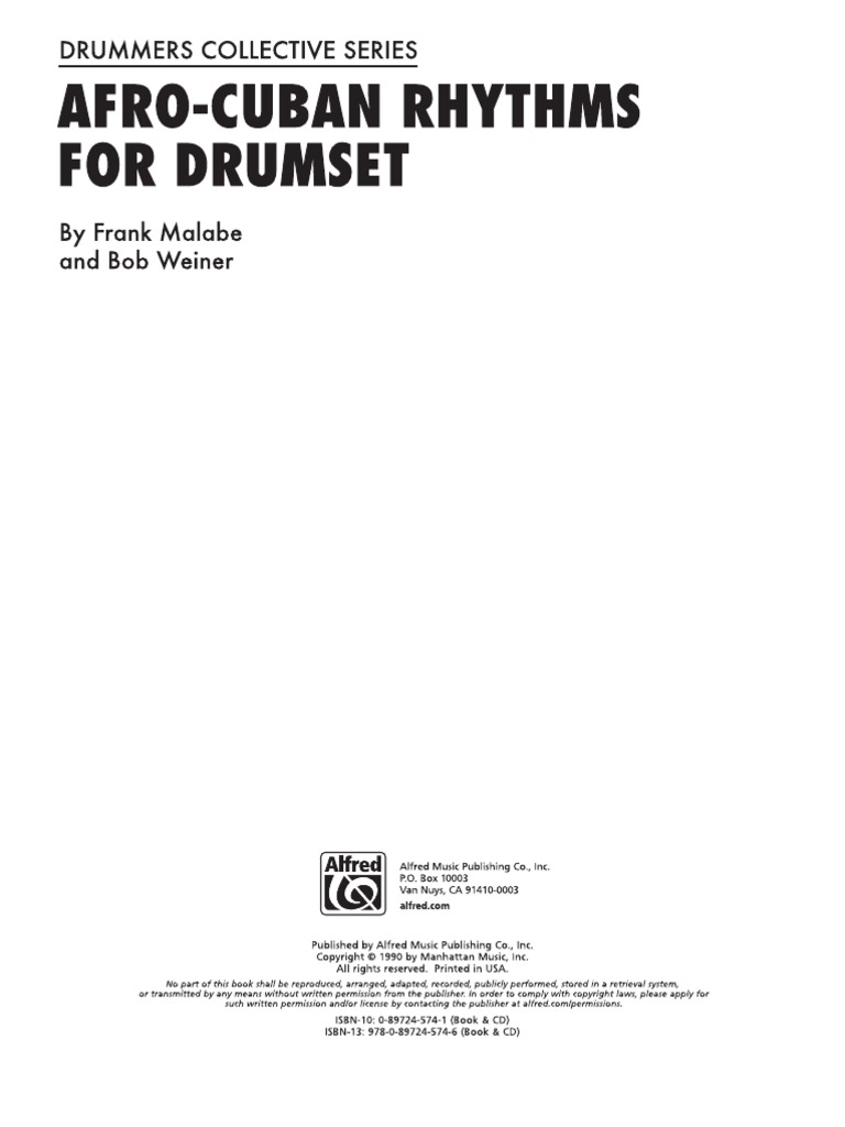 Afro Cuban Rhythms For Drumset | PDF