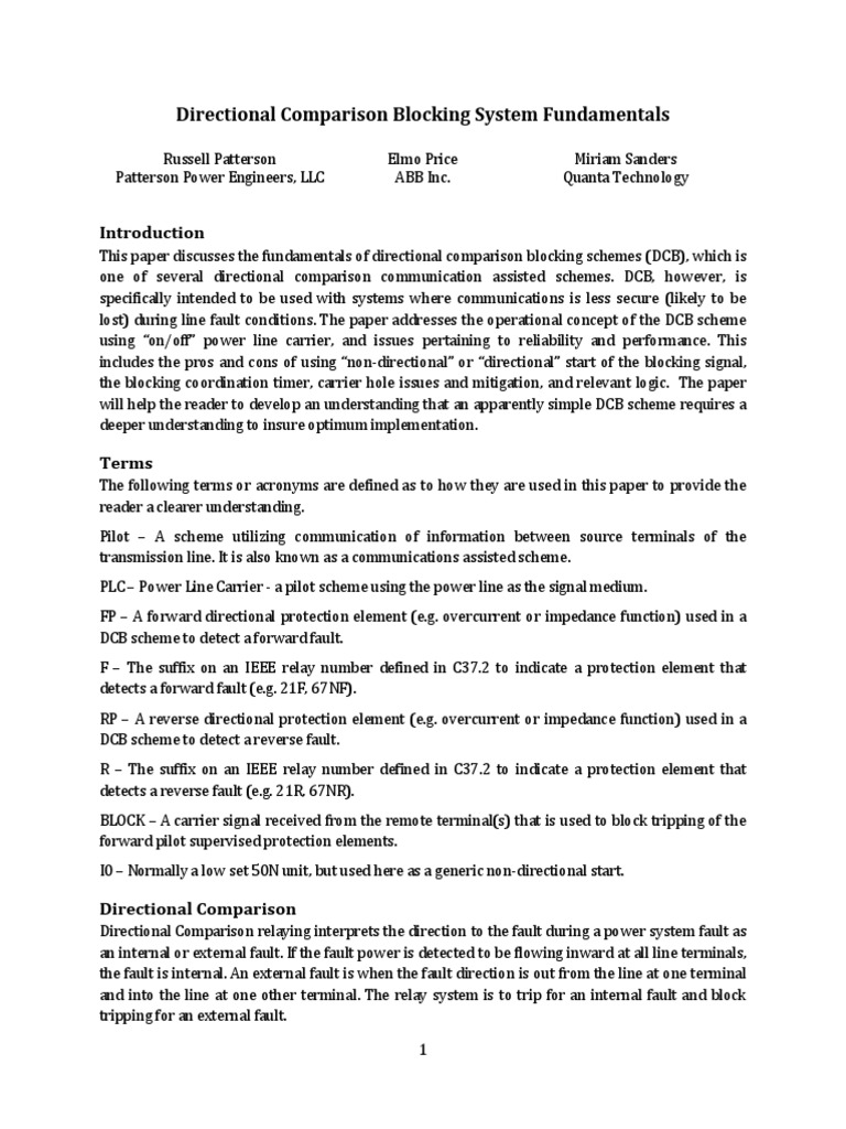 Directional Comparison Blocking Fundamentals - WRPC 2012 | PDF ...