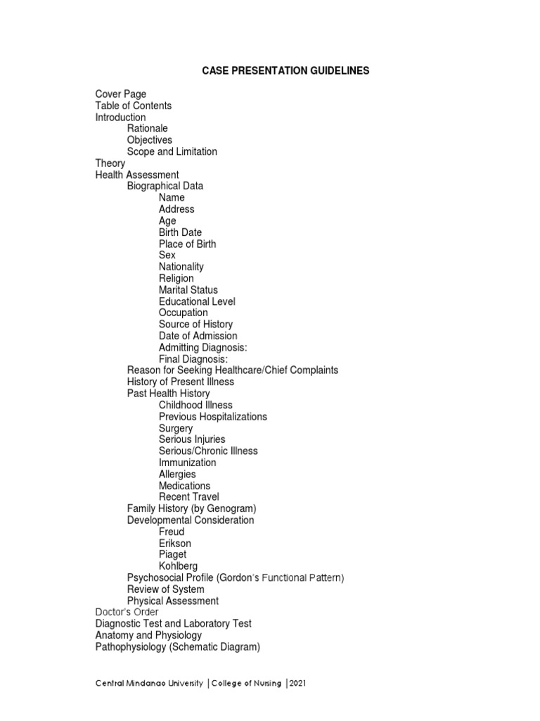 Case Study Guidelines Grand Case | PDF | Health Care | Physical Examination Case Study Guidelines Grand Case | PDF | Health Care | Physical Examination