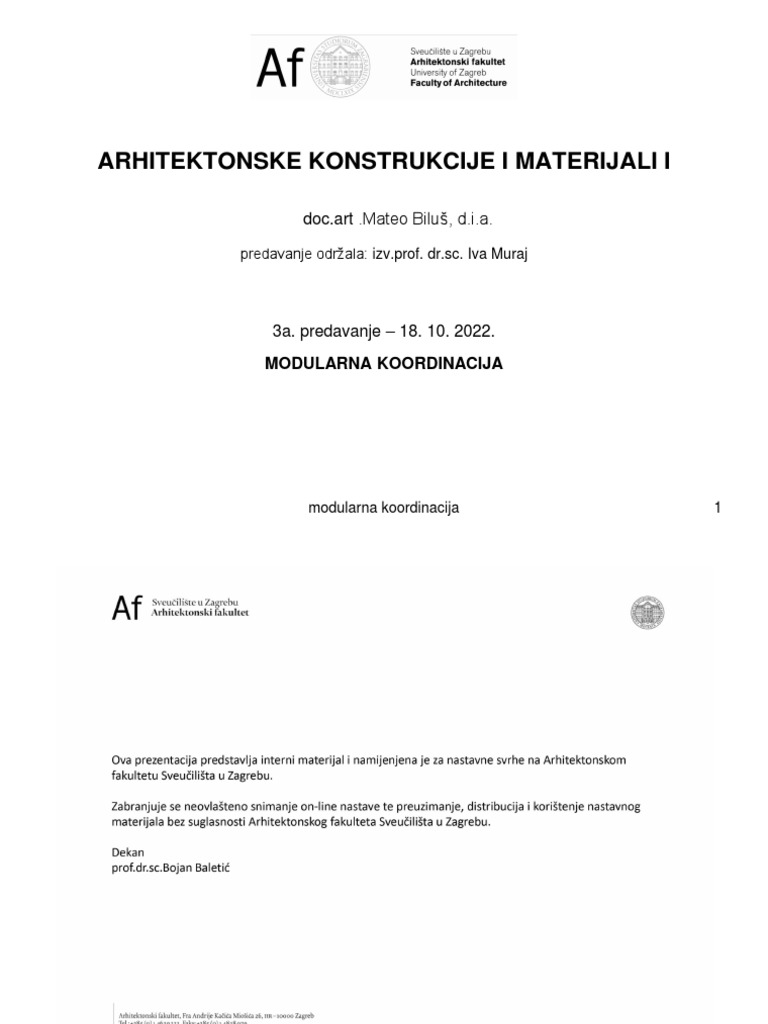 AKM1 03a Modularna Koordinacija 2022 23 | PDF