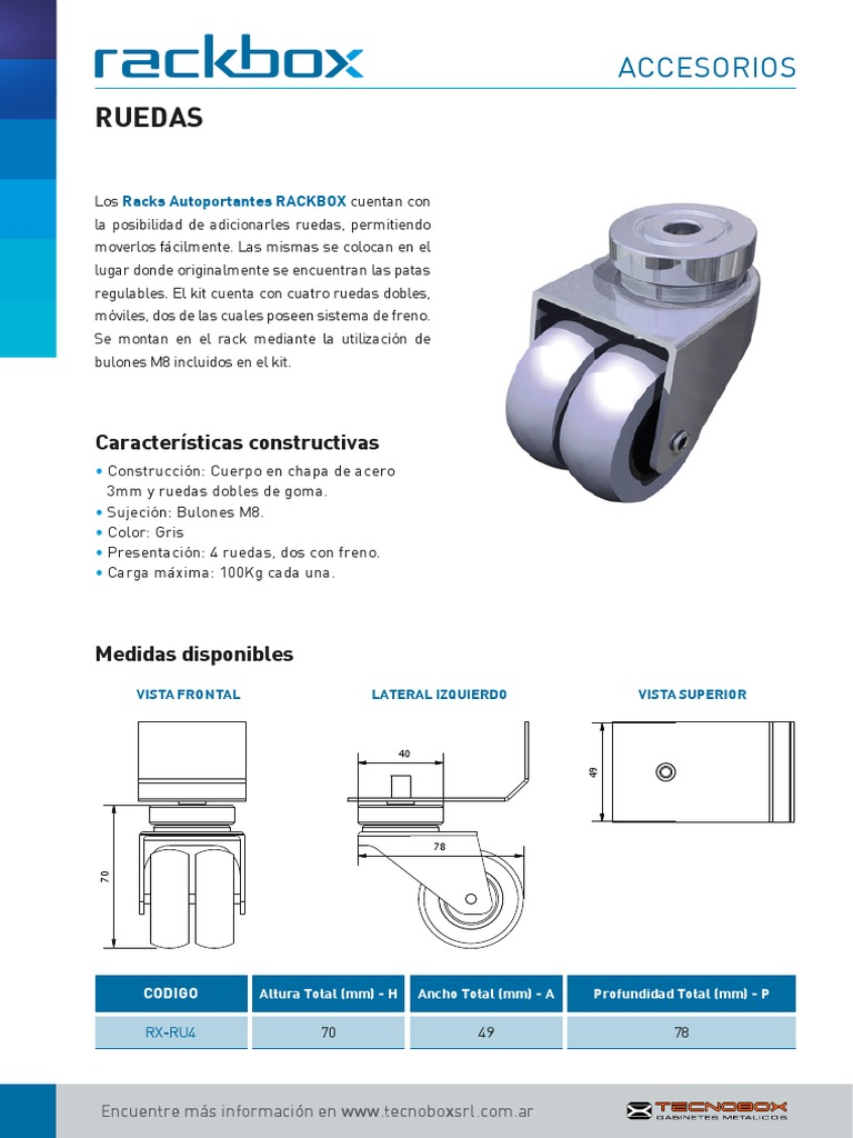 7 - Acc Racks - Ruedas | PDF