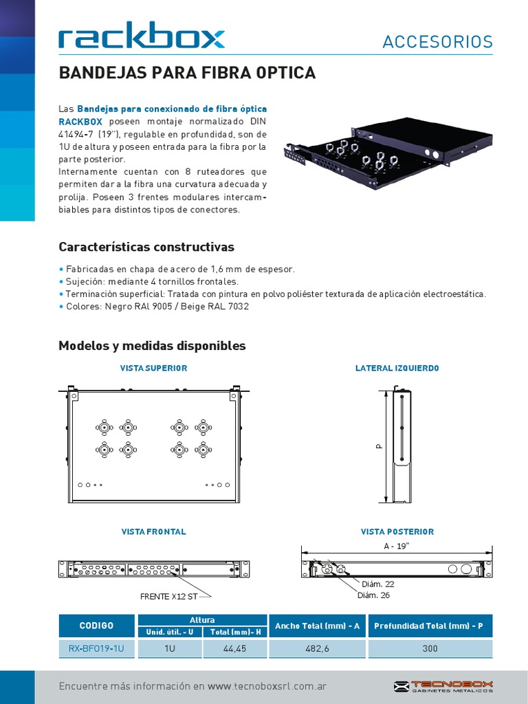 10 - Acc Racks - Bandejas Fibra Optica | PDF