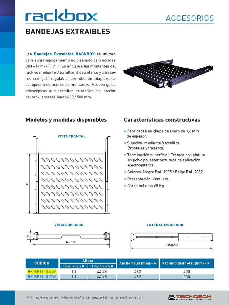 8 - ACC RACKS - Bandejas Extraíbles | PDF